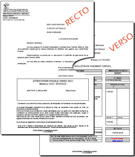 Attestation fiscale et bulletin de paiement